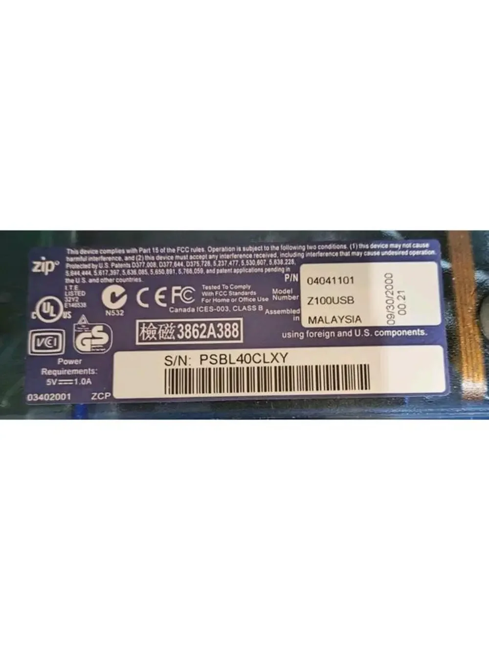 Computers, Laptops & Parts | Iomega Zip 10 Blue Translucent Usbpowered ...